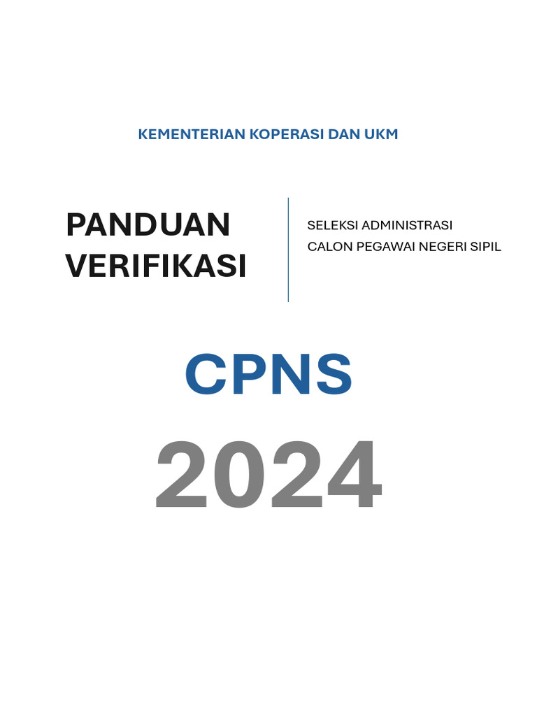 Panduan Verifikasi CPNS 2024 | PDF