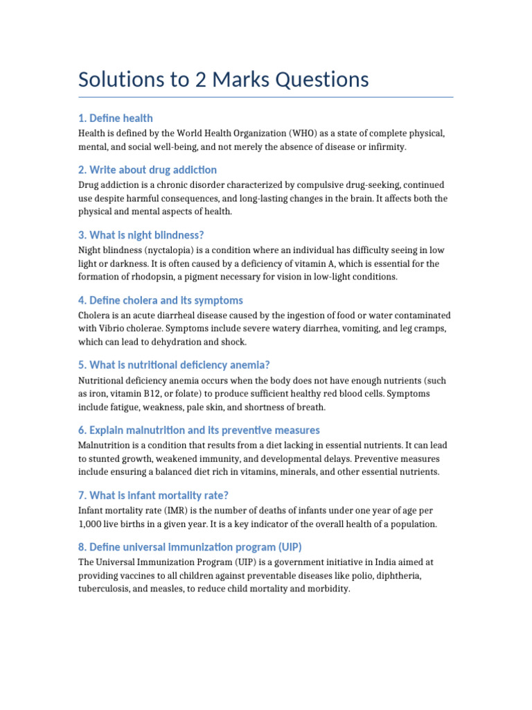 2 Marks Solutions | PDF