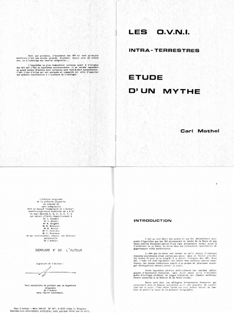 Mathel Carl - Les O.V.N.I. Intra-Terrestre Etude D'un Mythe | PDF