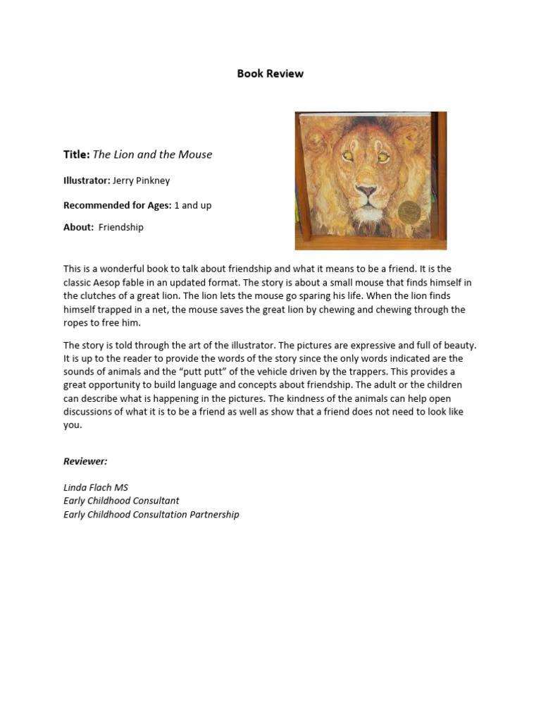 5 Book Review The Lion and The Mouse | PDF