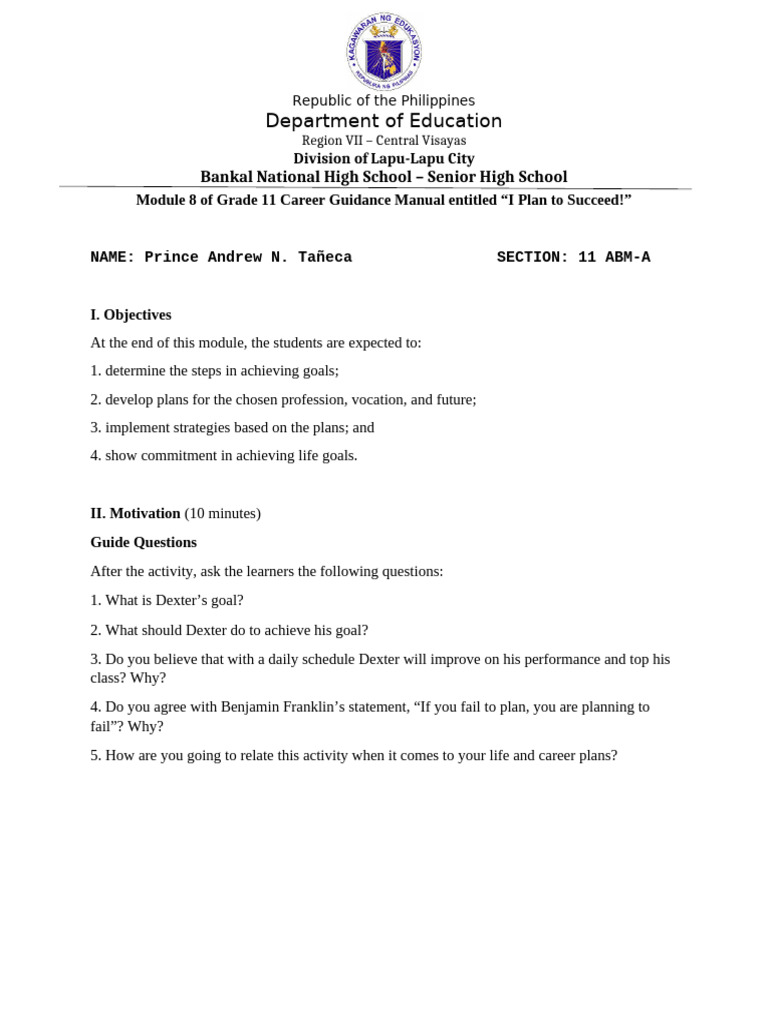 Module 8 Career Guidance | PDF