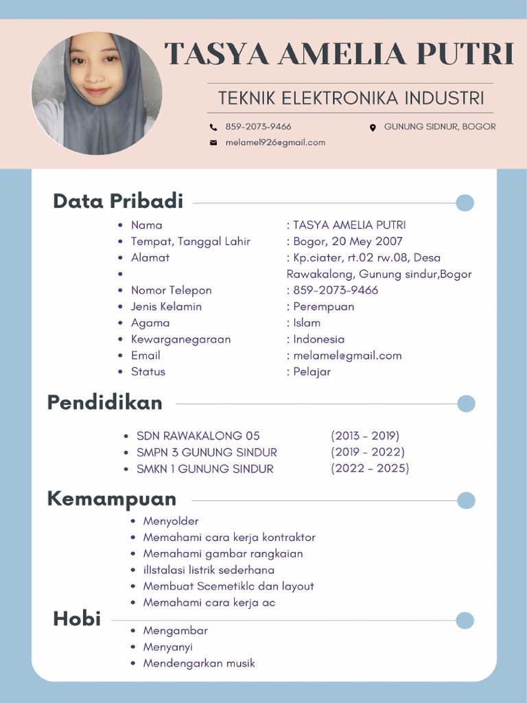 Tasya Amelia Putri CV - 20240621 - 175546 - 0000 | PDF