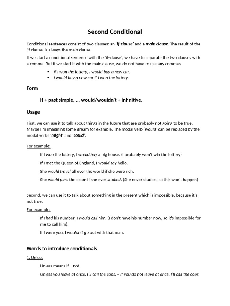 19. Second Conditional | PDF