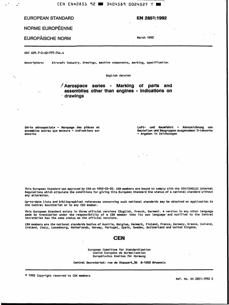 EN 2851-1992 - en | PDF