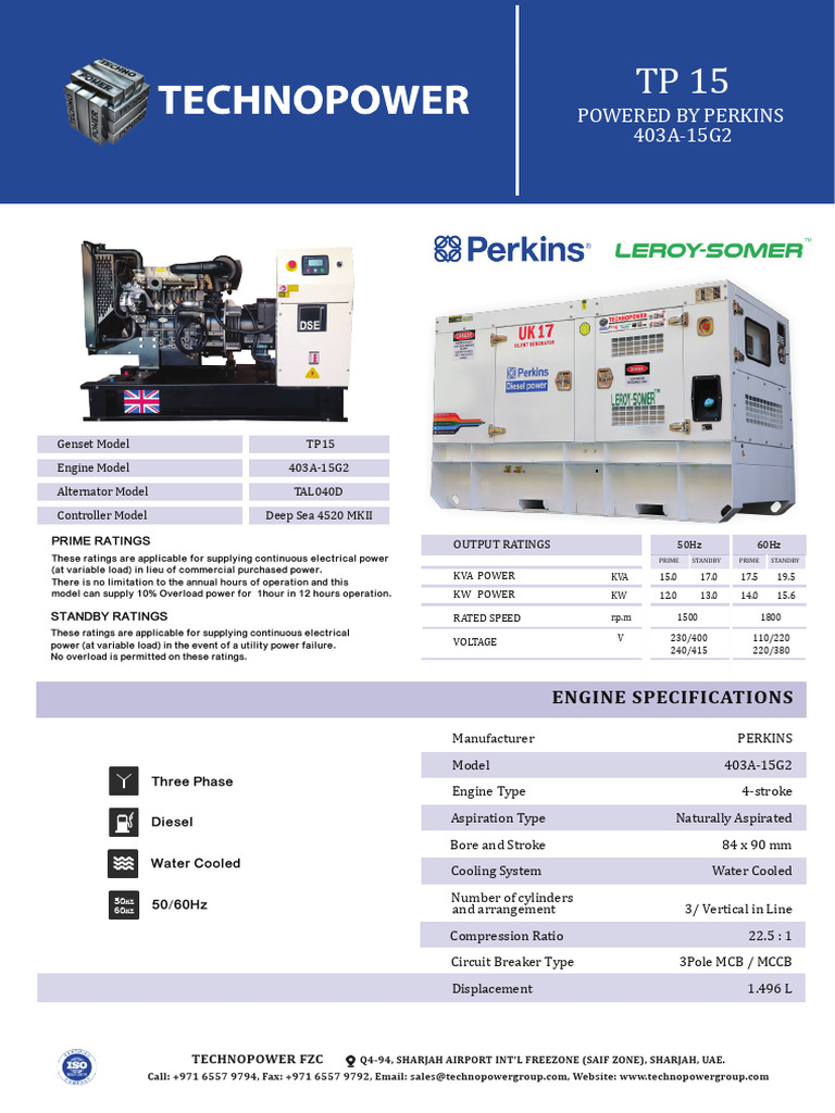 TP 15KVA Perkins | PDF