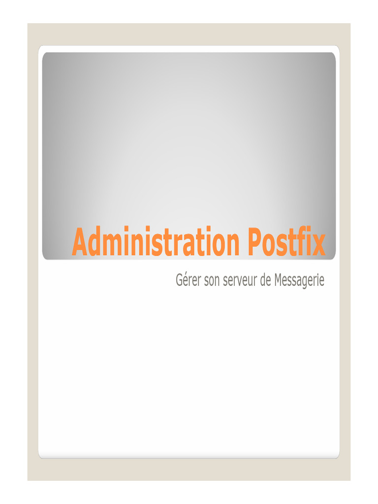 SRC2 CM2 Administration Postfix | PDF