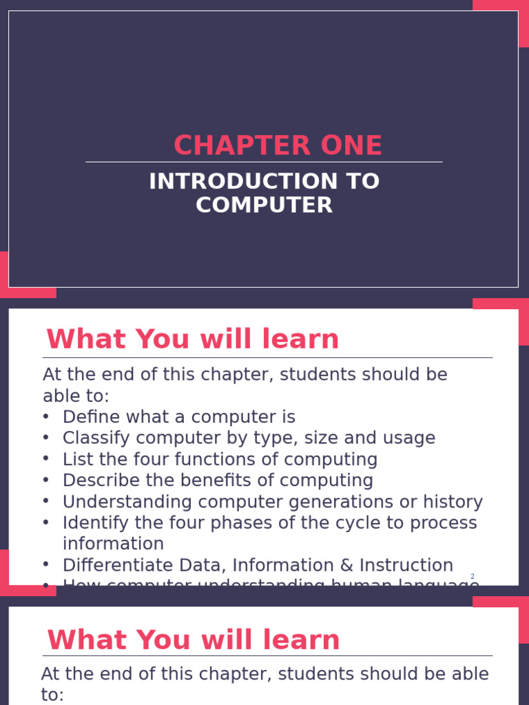 Intro To Computer Chapter 1 | PDF | Computer Data Storage | Computer Hardware