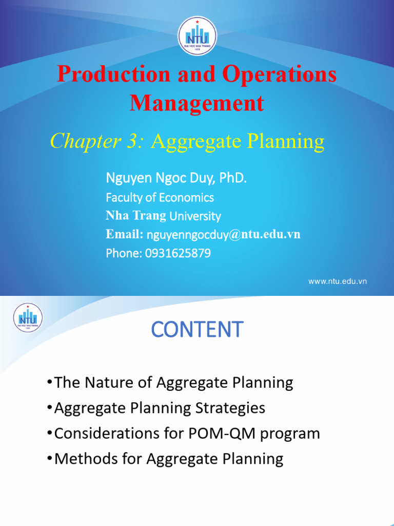 POM Chapter 3 Aggregate Planning | PDF