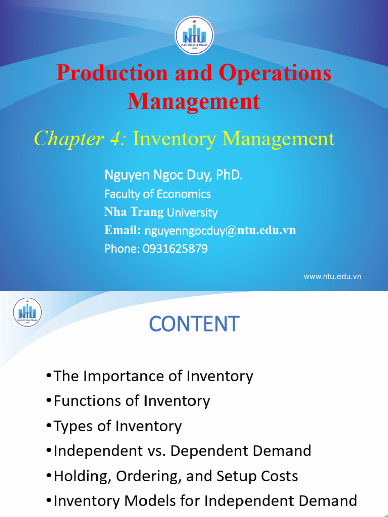 POM Chapter 4 Inventory Management | PDF