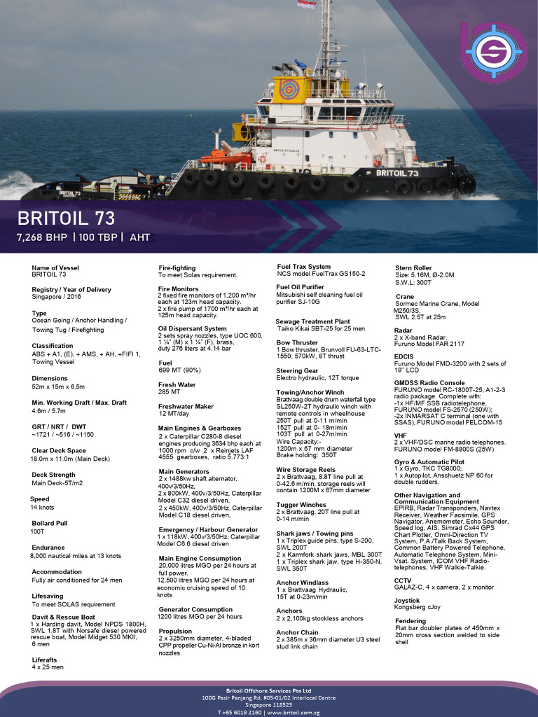 B73 Vessel Specs 2024-03-14 (1) | PDF