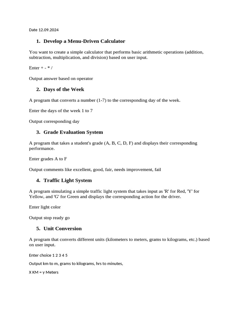 Switch-case_practice | PDF