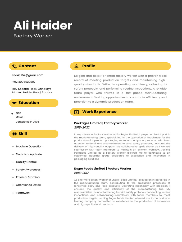 Ali Haider CV | PDF