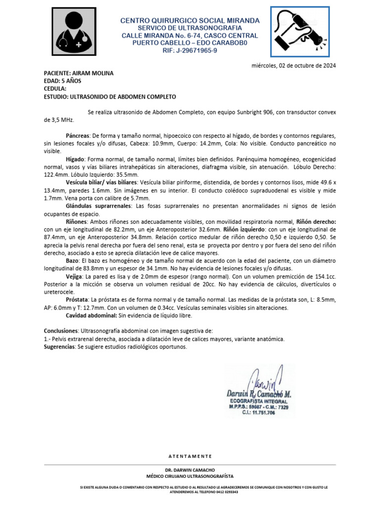 Ultra Abdomen Airam Molina | PDF