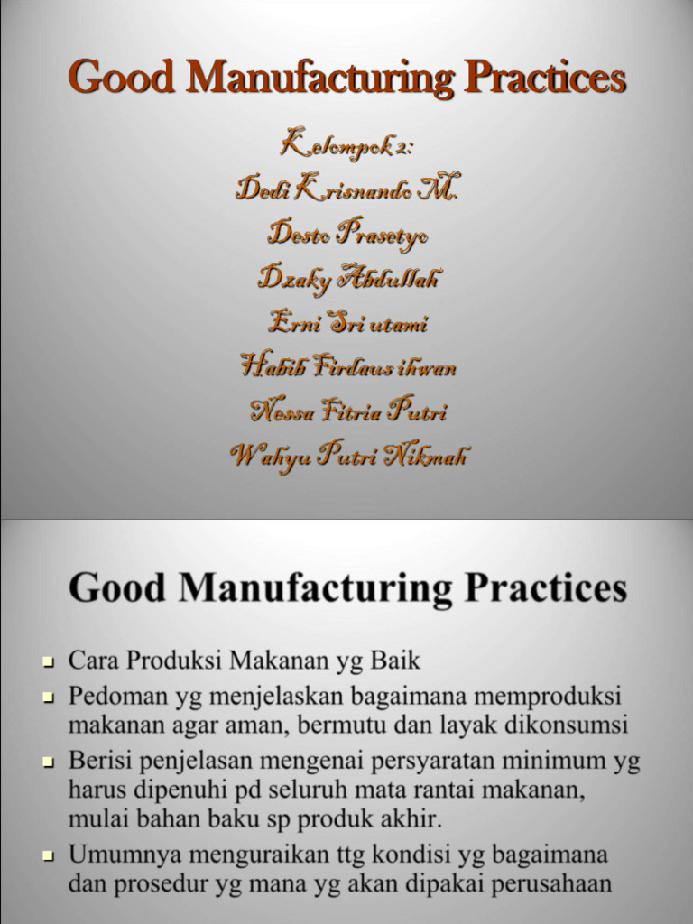 Kelompok 2 PPT GMP - Compressed | PDF