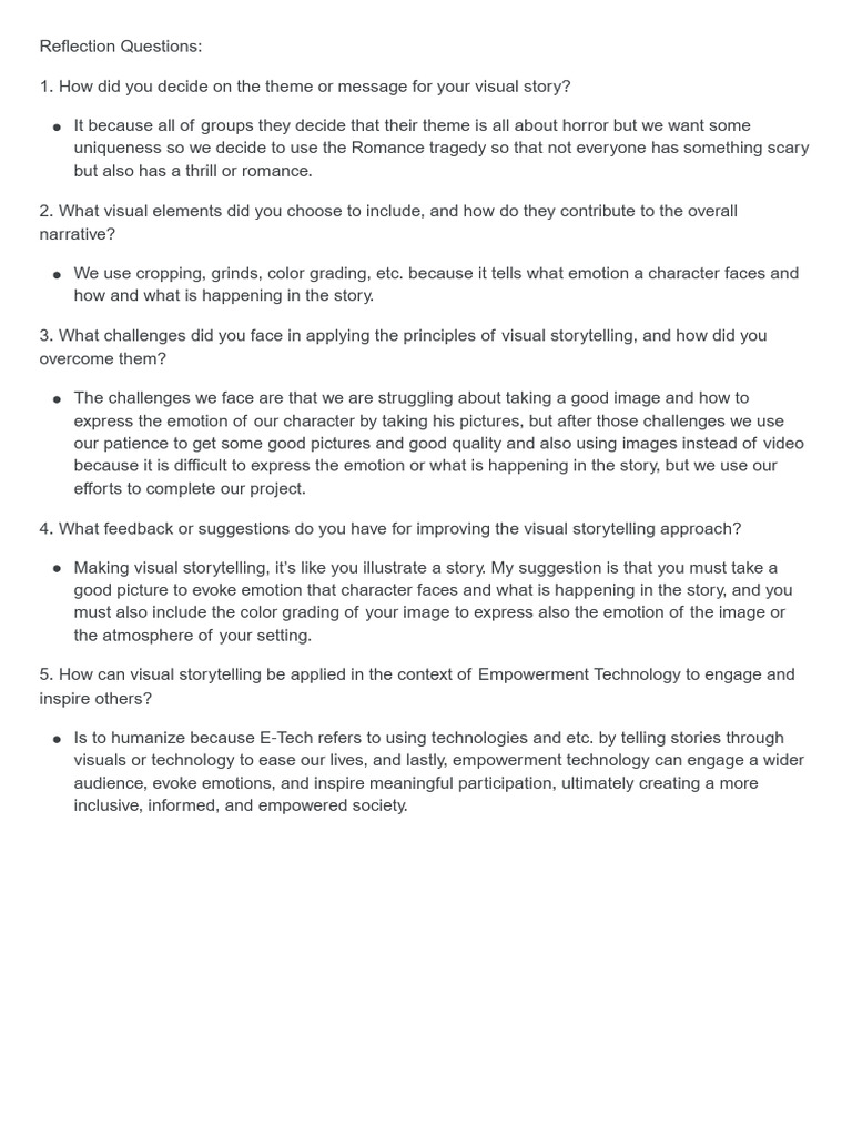 Reflection Questions | PDF