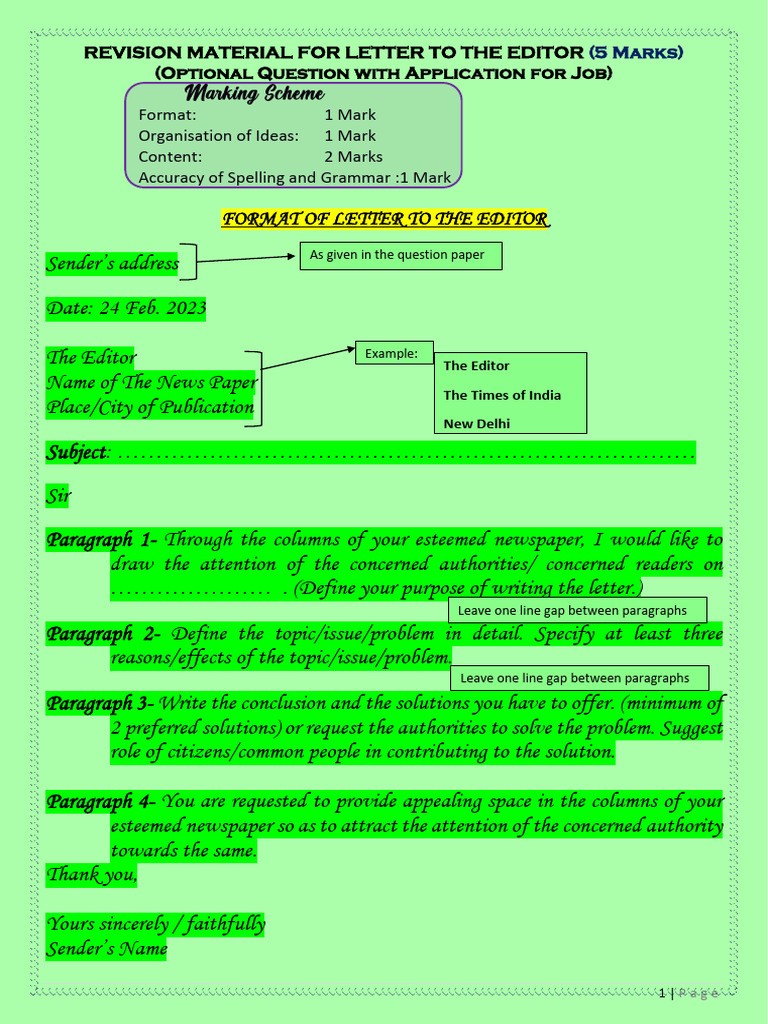 English-Revision of Letter To The Editor (Feb 2023) | PDF