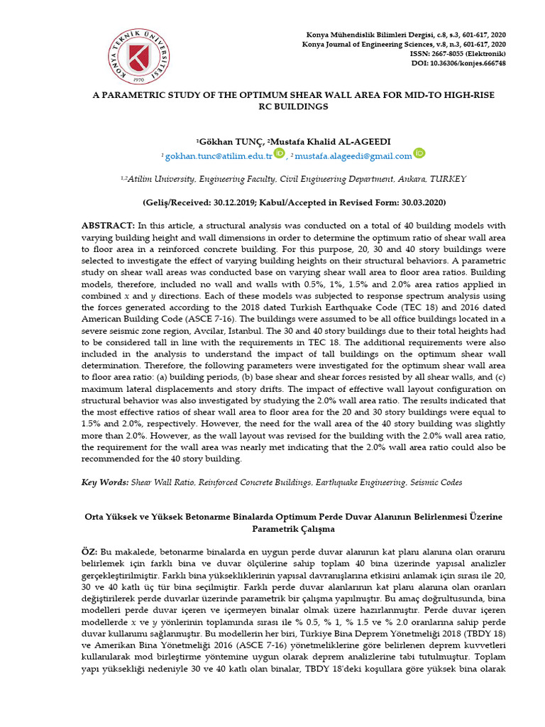 Determination of The Optimum Shear Wall Area To Floor Area Ratio For ...