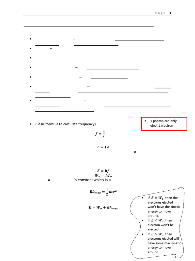 Grade 12 Photoelectric Effect (Optical Phenomena and Properties of ...