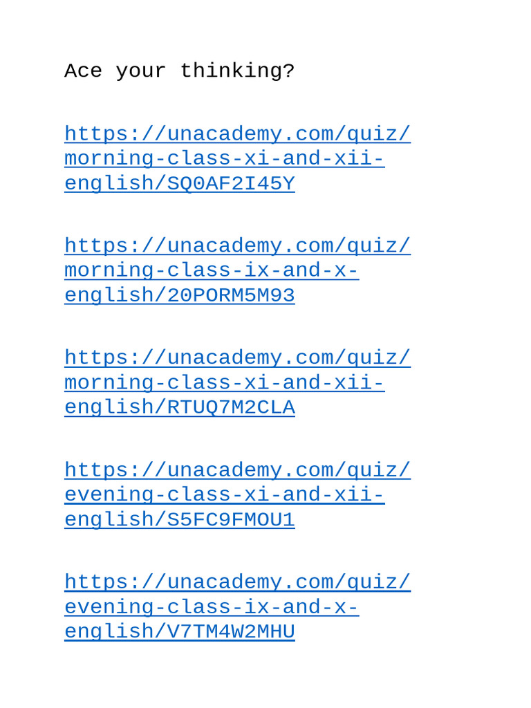 Ace Your Thinking | PDF