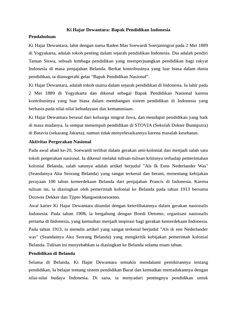 Ki Hajar Dewantara | PDF
