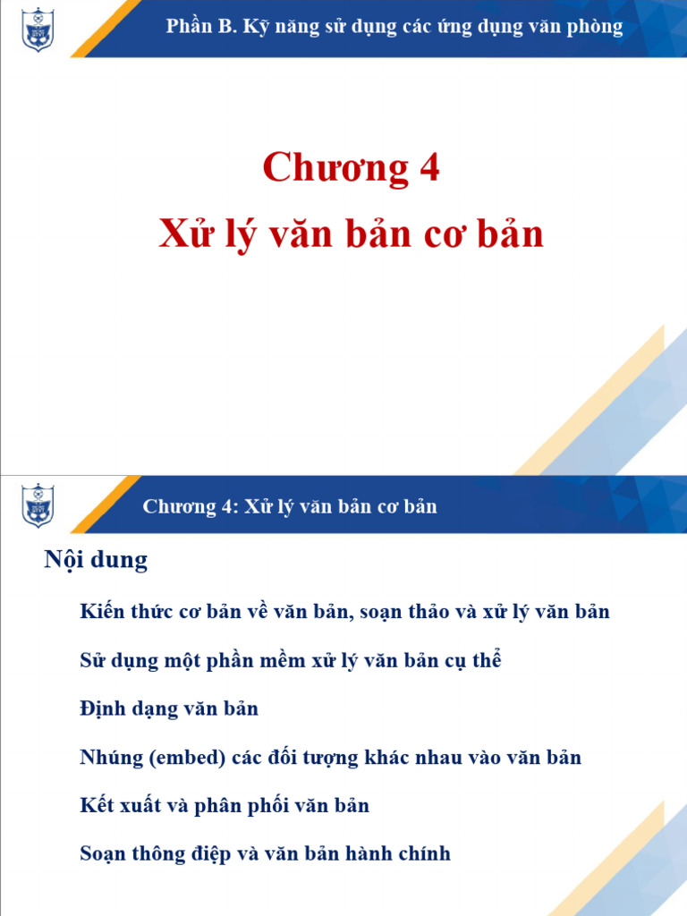 Chuong 4 Xu Ly Van Ban Co Ban | PDF