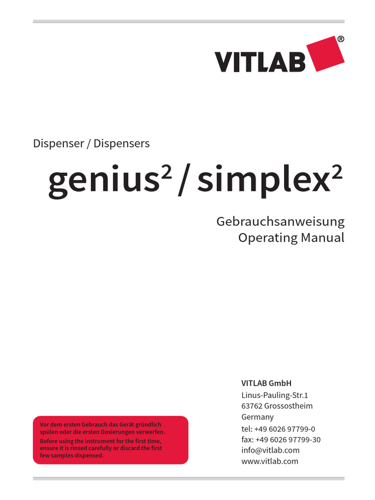 Ga Vitlab Genius2 Simplex2 De-En 1023-7 | PDF