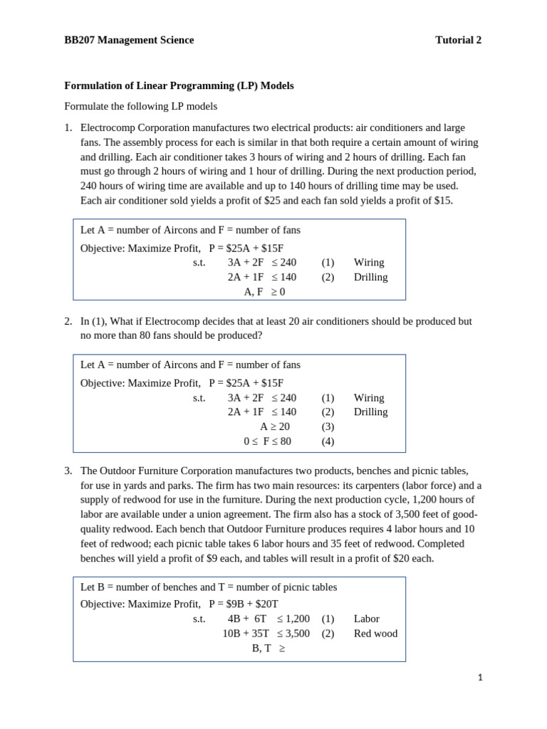 Tutorial 1 answer | PDF