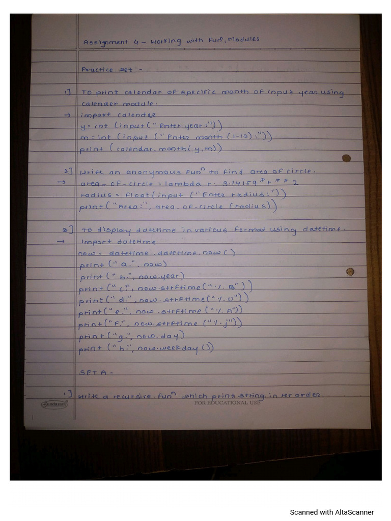 Python 4th Assignment | PDF