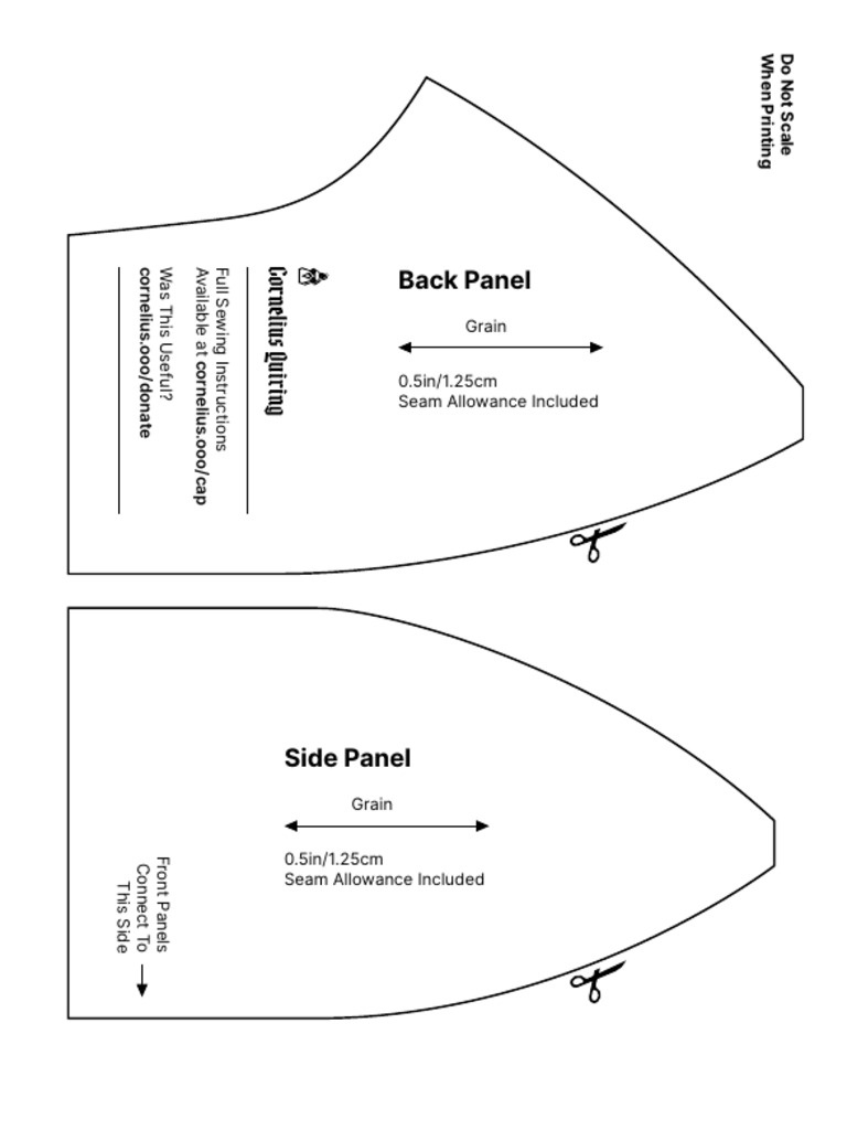 Cornelius Quiring Cap Printable Pattern | PDF | Seam (Sewing) | Sewing