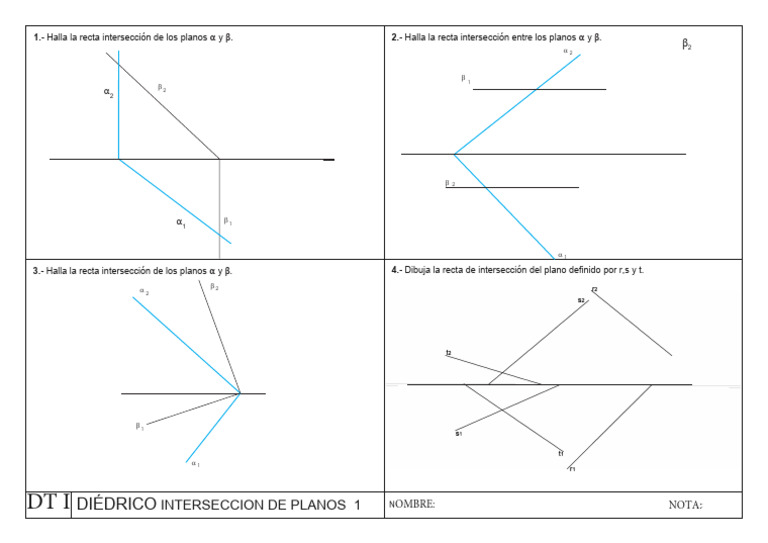 PB - Diedrico Intersecciones de Planos 1 DT I | PDF
