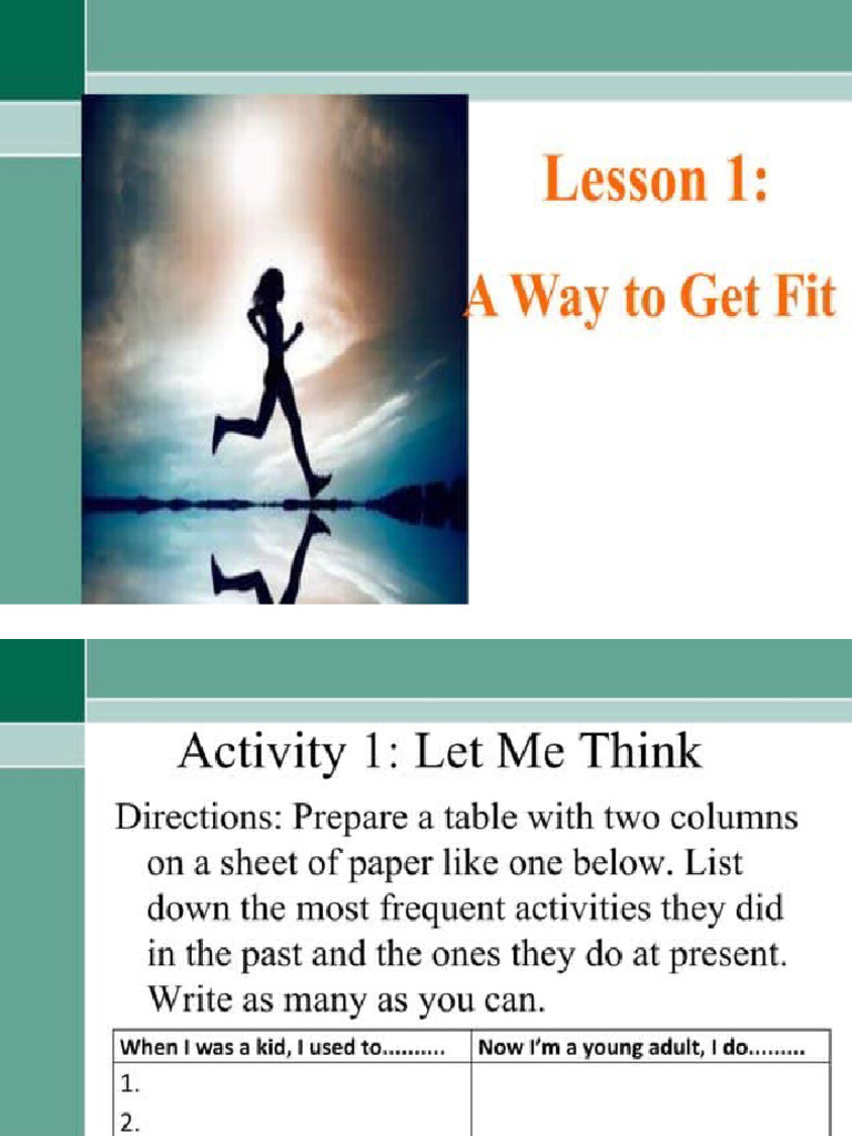 p.e Lesson 1 and 2 | PDF