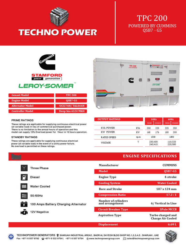 TP 200 Cummins QSB7-G5 | PDF