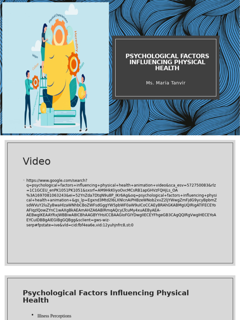 Lecture 7 Psychological Factors Influencing Physical Health | PDF