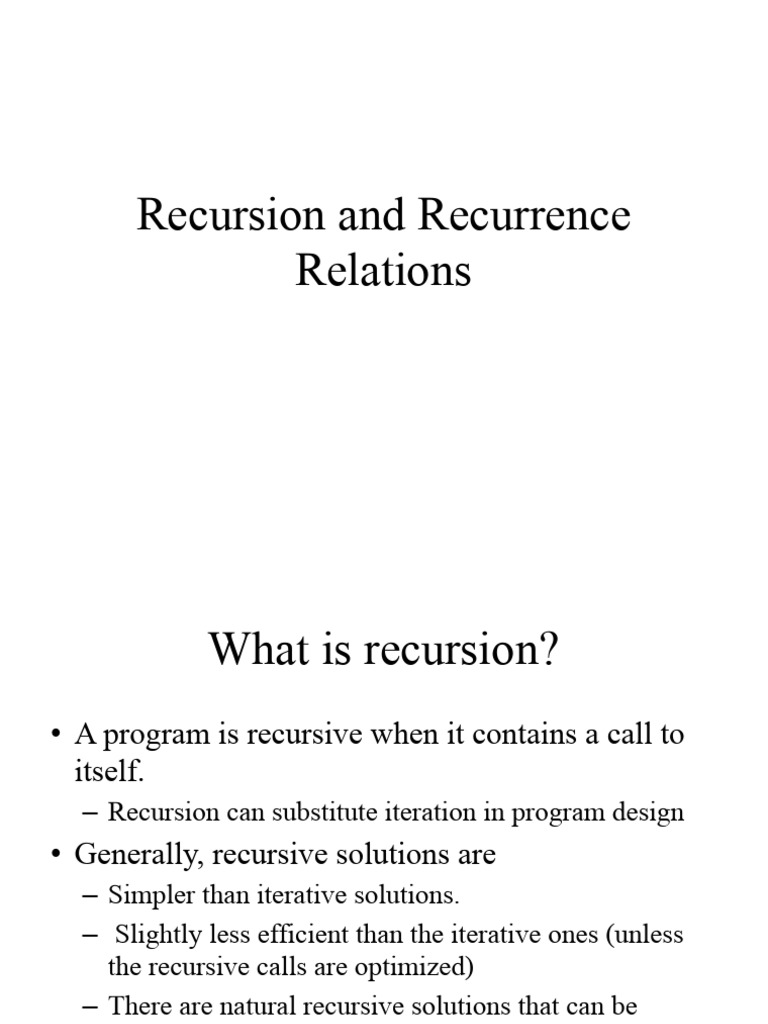 Recursive Relations | PDF