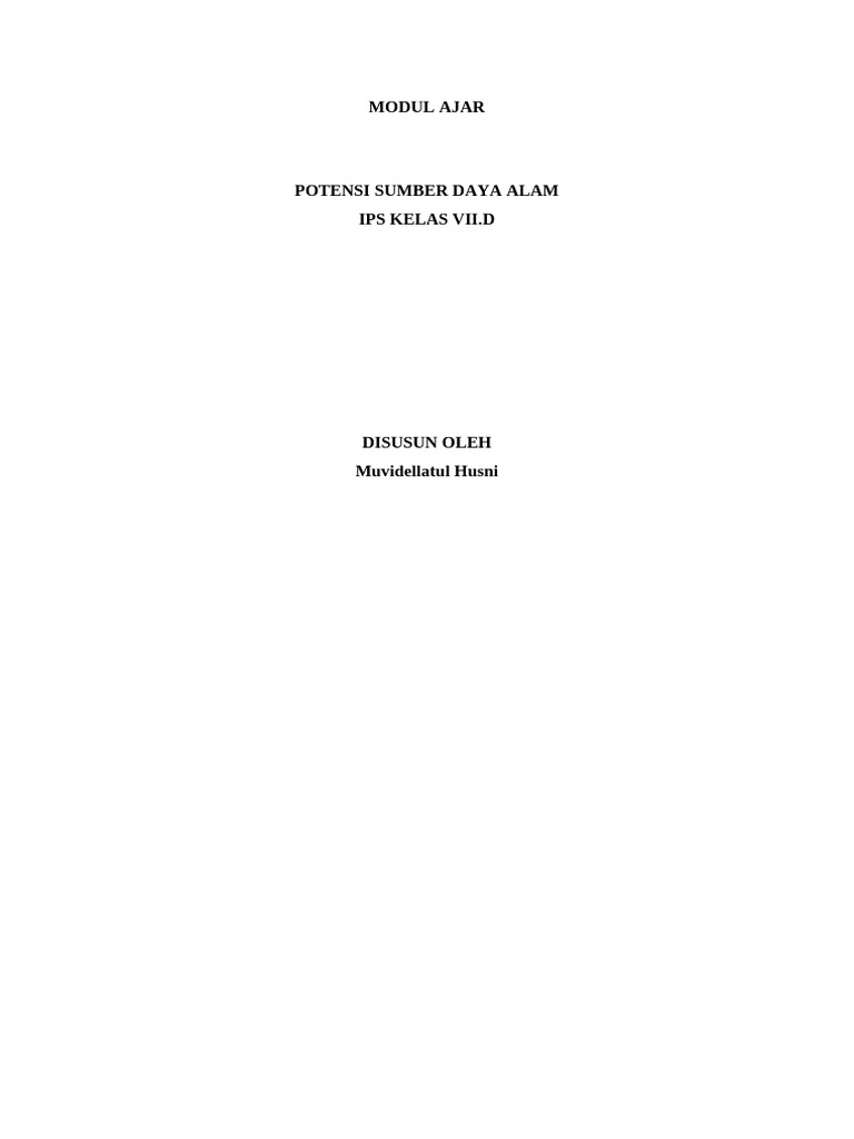 Modul Ajar Potensi Sda | PDF