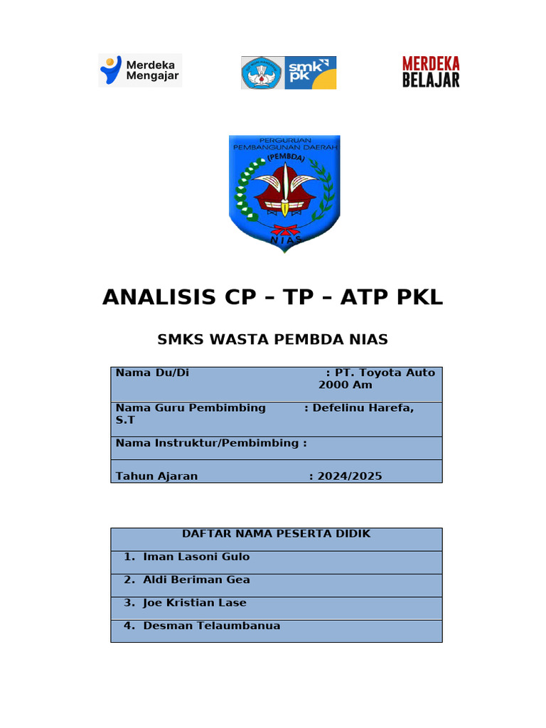 Contoh perangkat Mapel PKL-1 | PDF