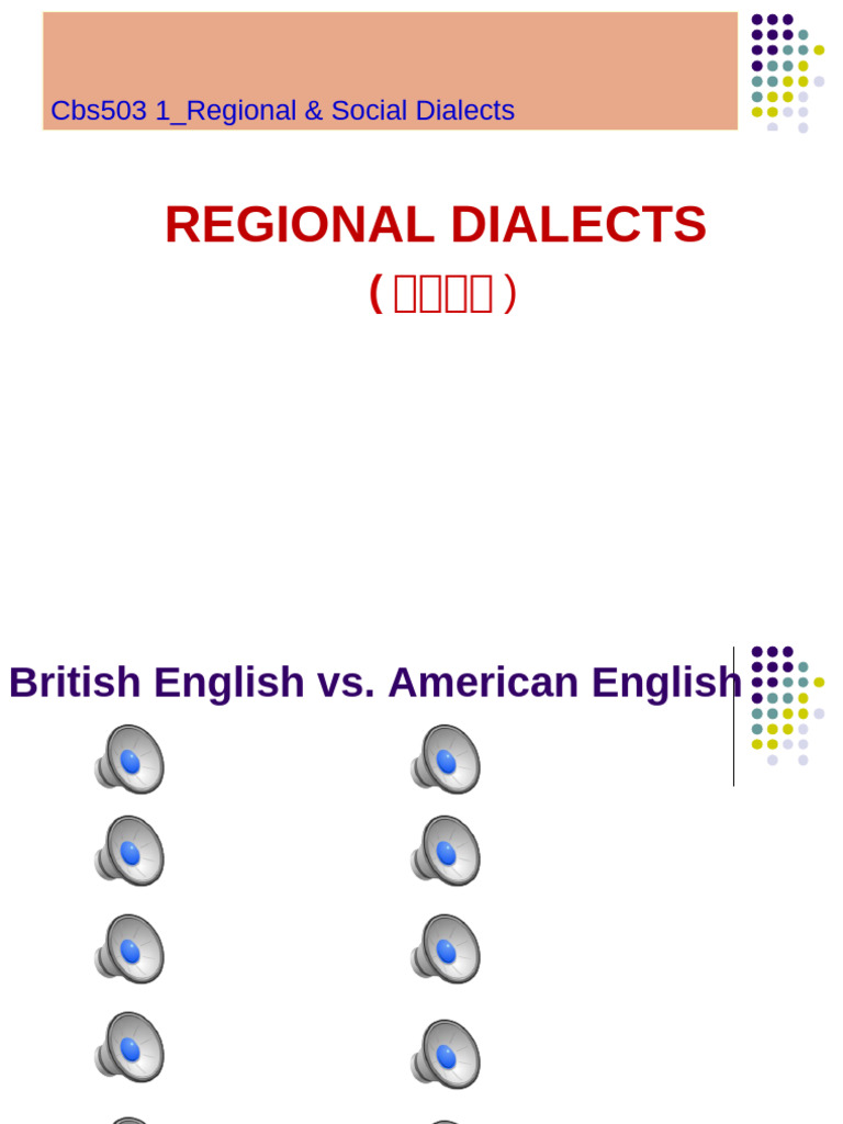 cbs503 - 1 - Regional Dialect-3 | PDF