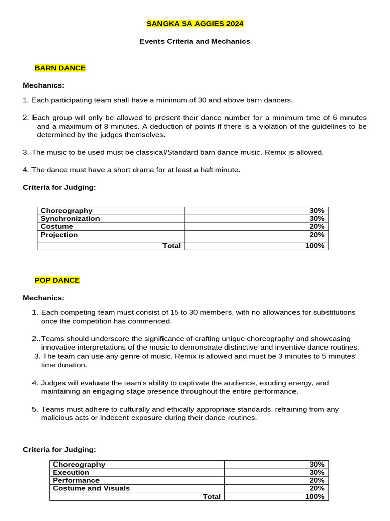 Events Mechanics | PDF