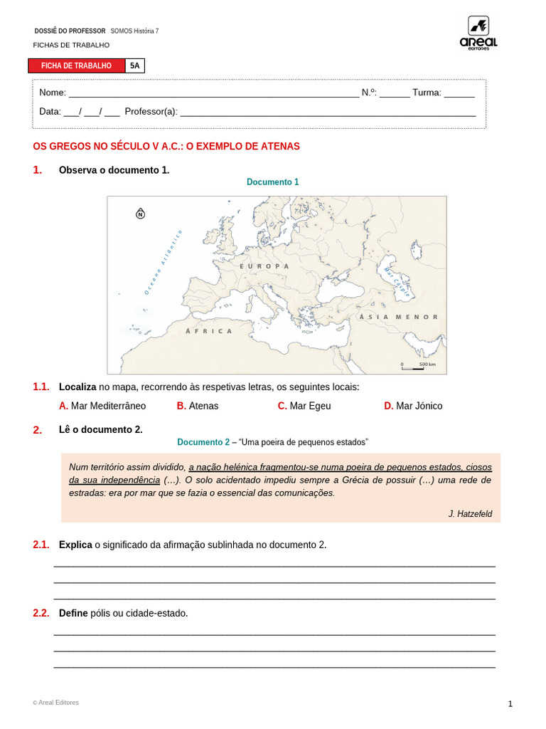 Ae Sh7 Ficha Trabalho 5a | PDF