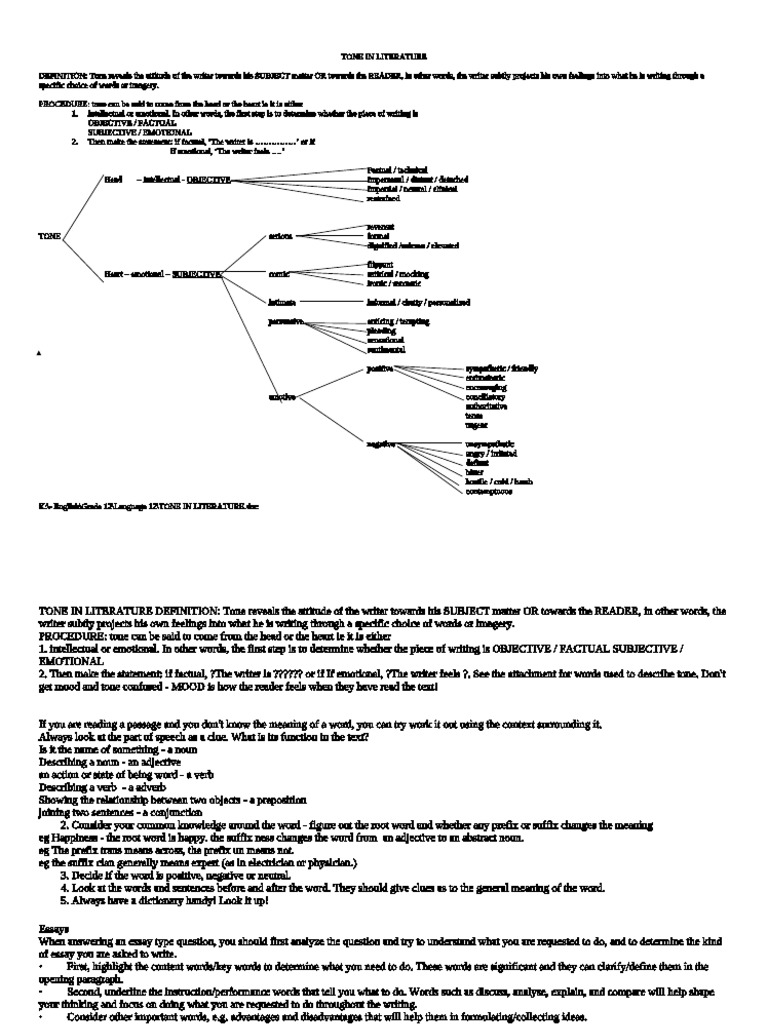 Tone in Literature | PDF