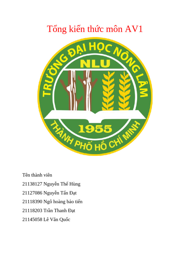 Tổng Kiến Thức Môn AV1 | PDF