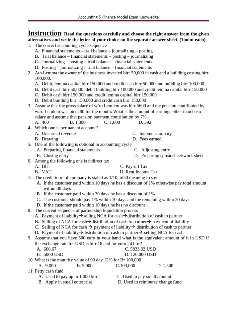 ACCOUNTING Model Theory | PDF