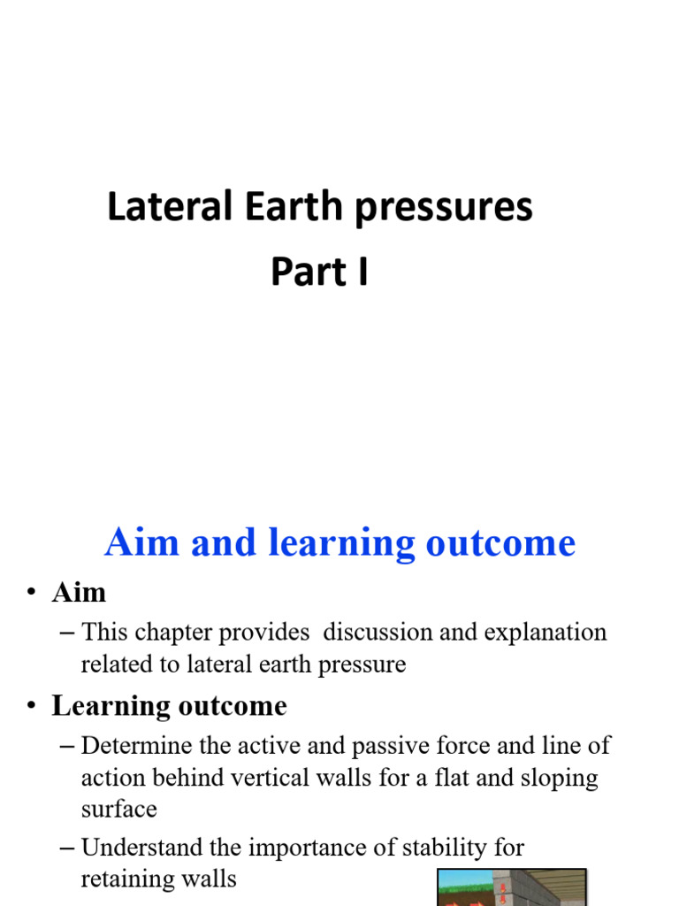 Lateral Earth Pressure-Part 1 | PDF | Pressure | Continuum Mechanics