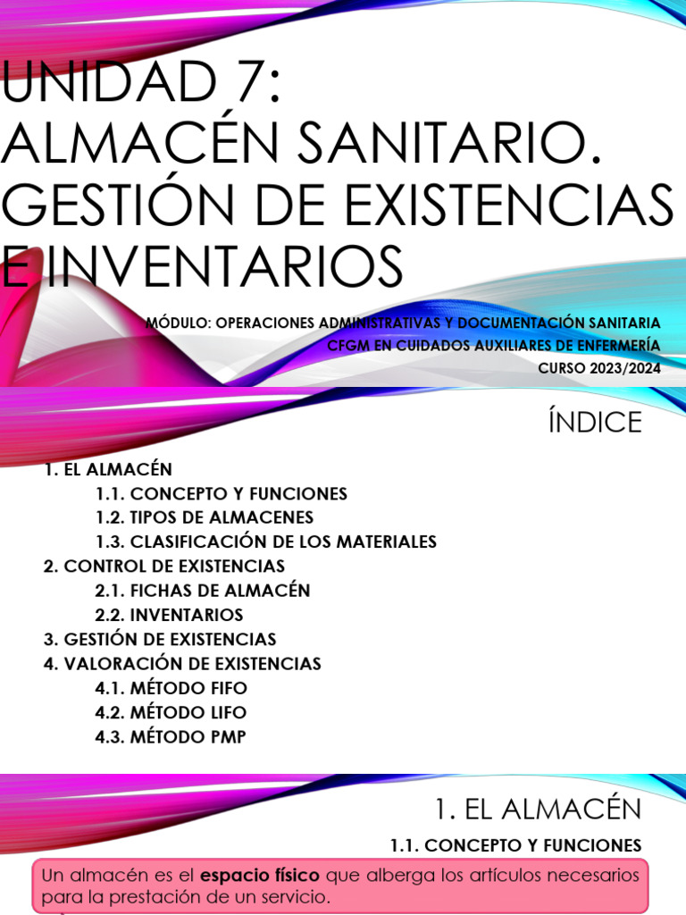 UT7 Almacén Sanitario | PDF