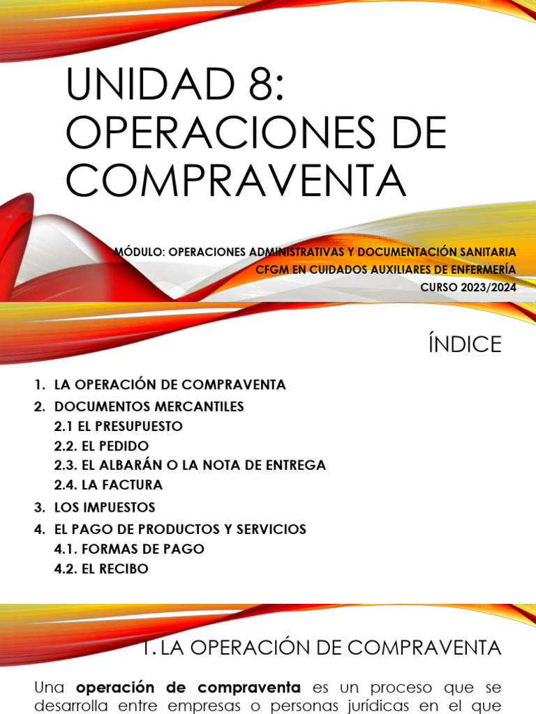 UT8 Operaciones Compraventa | PDF