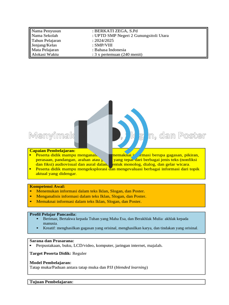 Bab 2 Modul Ajar Marbi Klas 8 Iklan, slogan, poster prin | PDF
