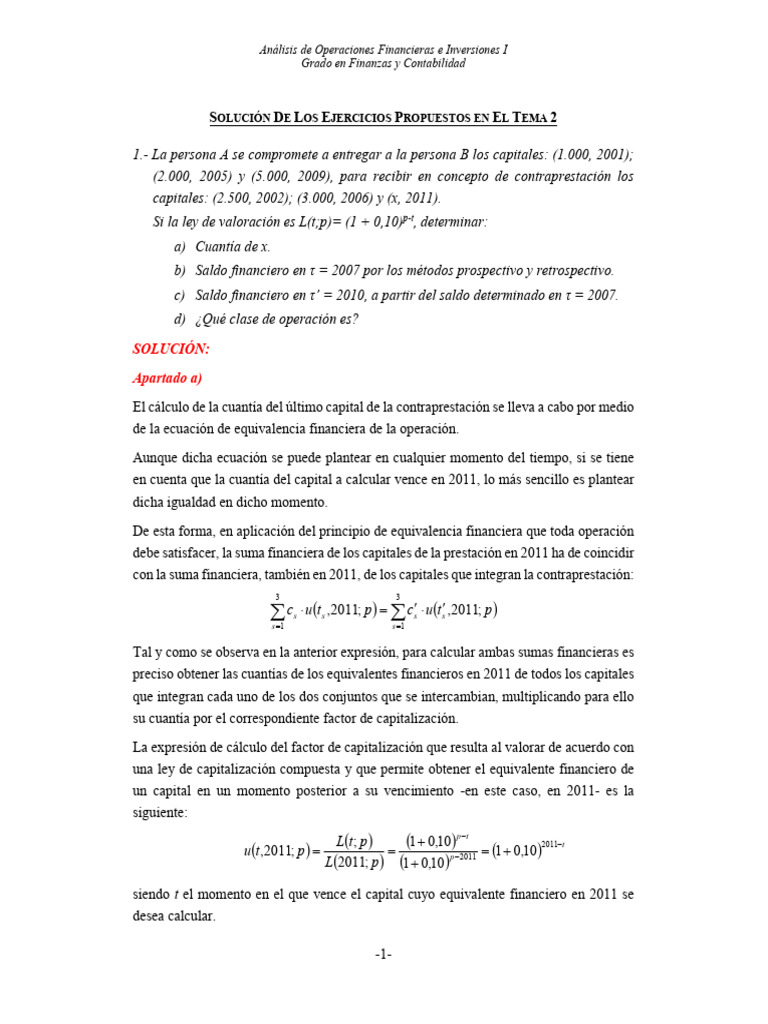 Solución Ejercicios Tema 2 | PDF