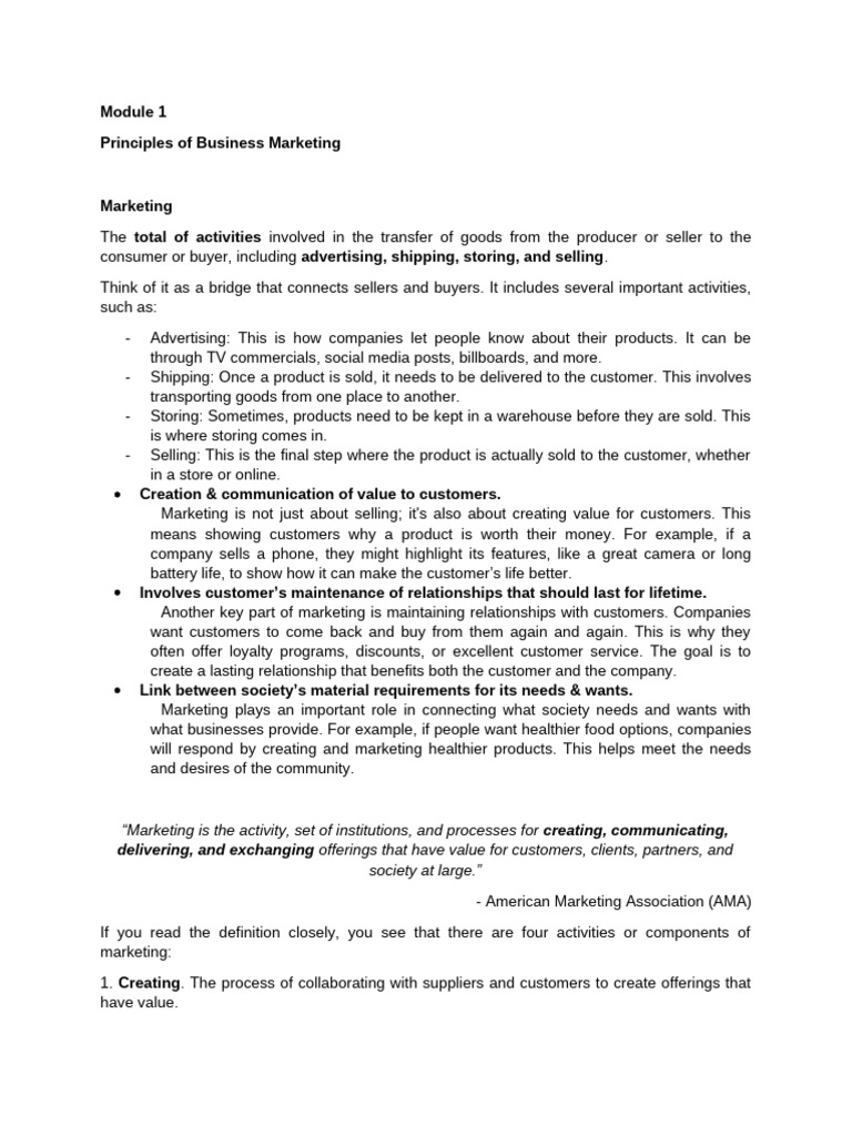 Marketing- Module 1 (Part 1) | PDF Marketing- Module 1 (Part 1) | PDF