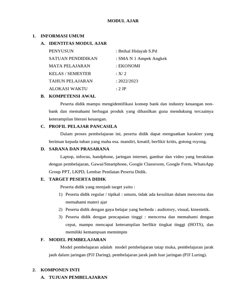 Modul Ajar Ojk | PDF