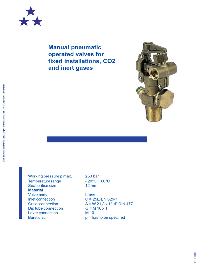 Ceodeux CO2 Cylinder Valves | PDF